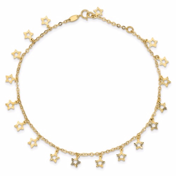Jewelry | 14k Gold Star Anklet | Poshmark